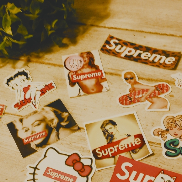Supreme | Art | Supreme Logo Sticker Decal Lot Pin Up Girl Hello Kitty ...